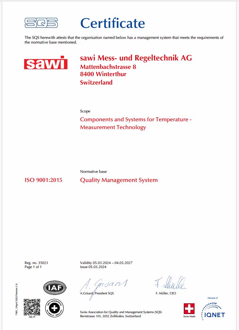 Temperatursensor von sawi = Temperaturen im Griff